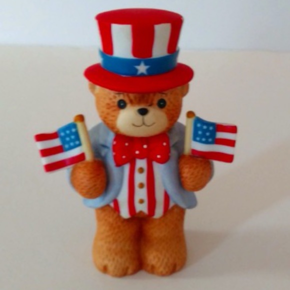 Art | Vintage Collectable Uncle Sam Teddy Bear Holding Flags | Poshmark